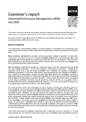 ACCA APM Mindmap 2020-V1 - Advanced Performance Management (APM) 2020 ...