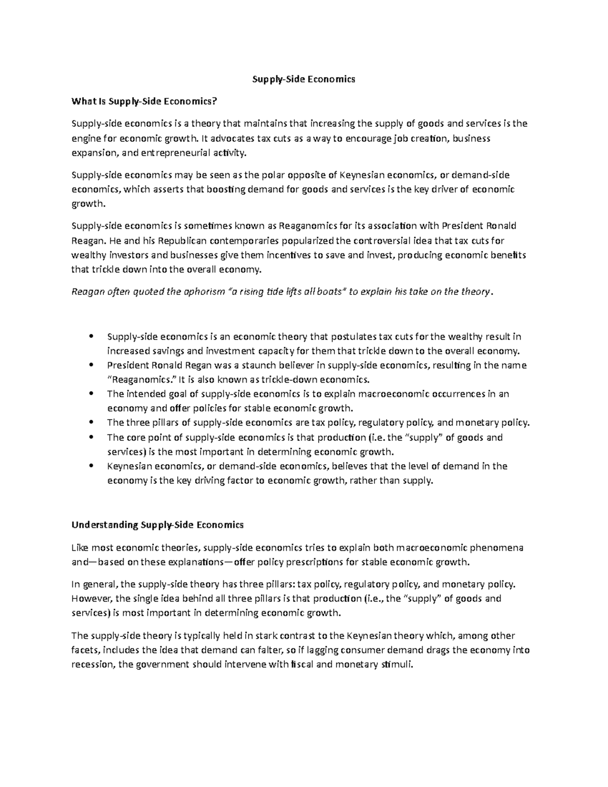 Supply-Side Economics - Supply-Side Economics What Is Supply-Side ...