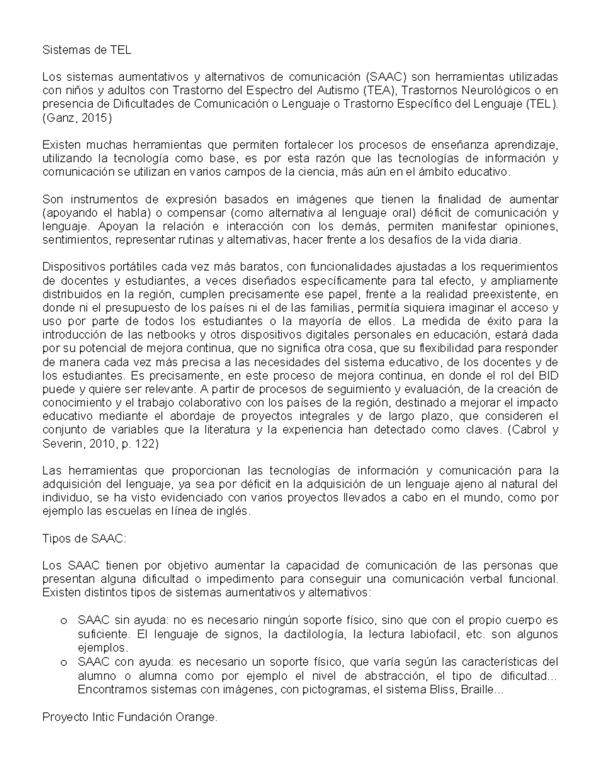 Sistemas de TEL - Sistemas de TEL Los sistemas aumentativos y ...