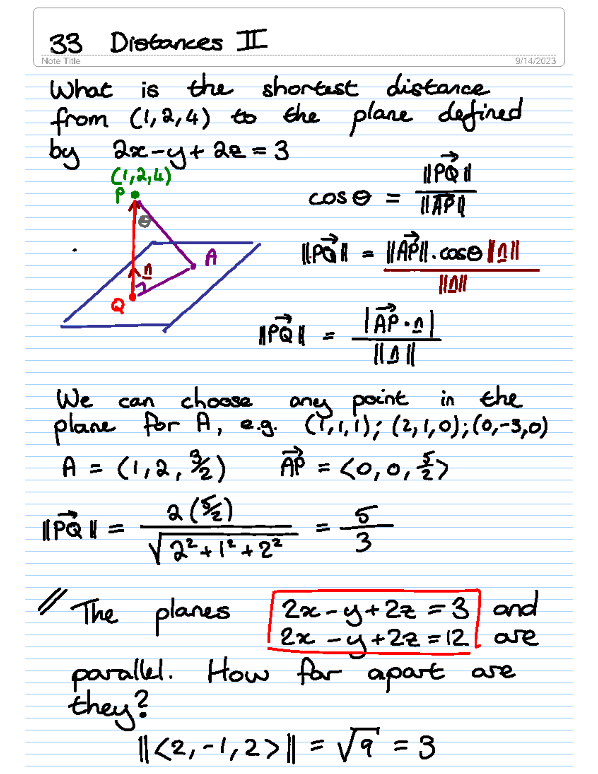 33 Distances II - DETAILED NOTES - MAM1032S - Studocu