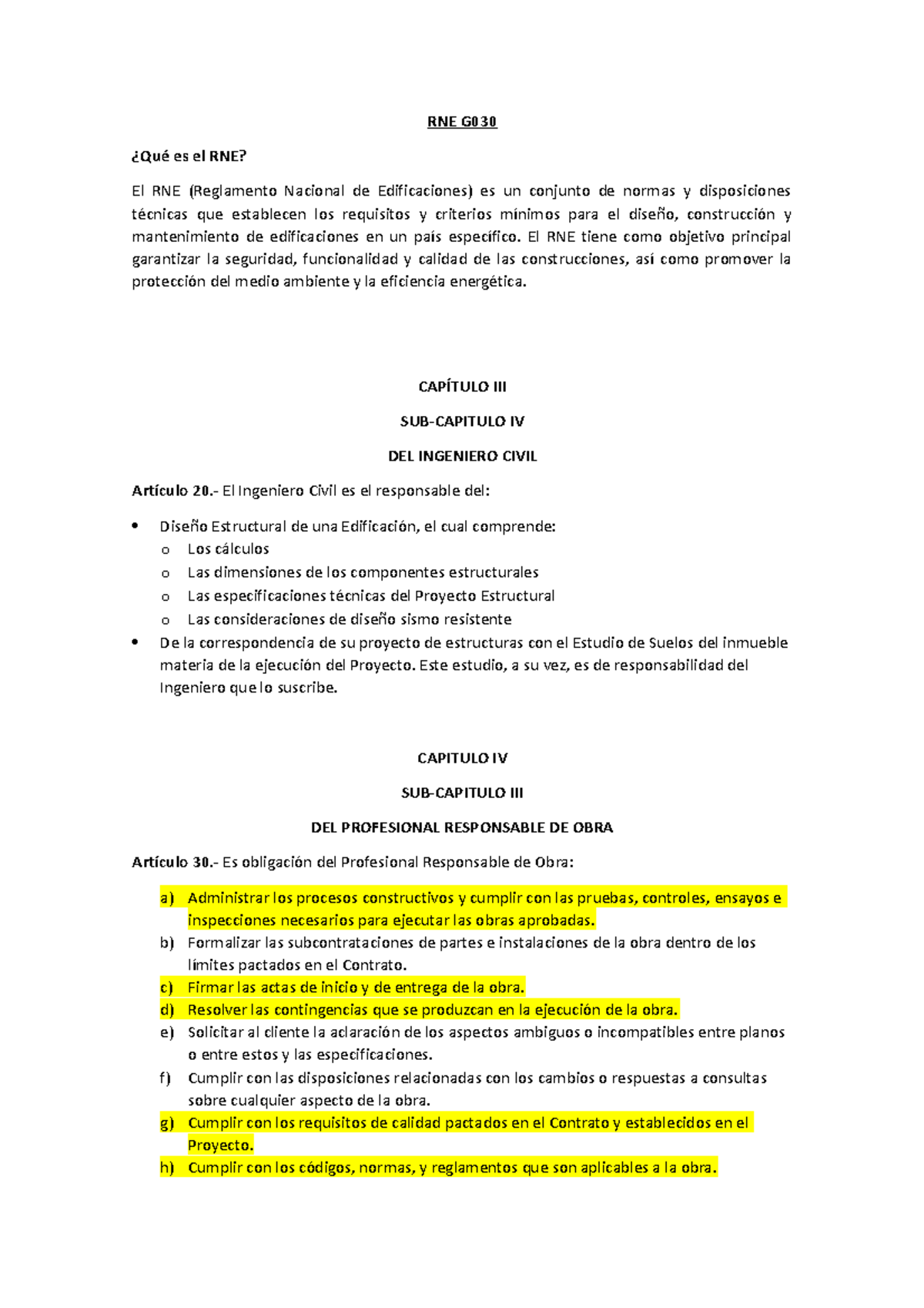 RNE G030 - .... - RNE G ¿Qué es el RNE? El RNE (Reglamento Nacional de ...