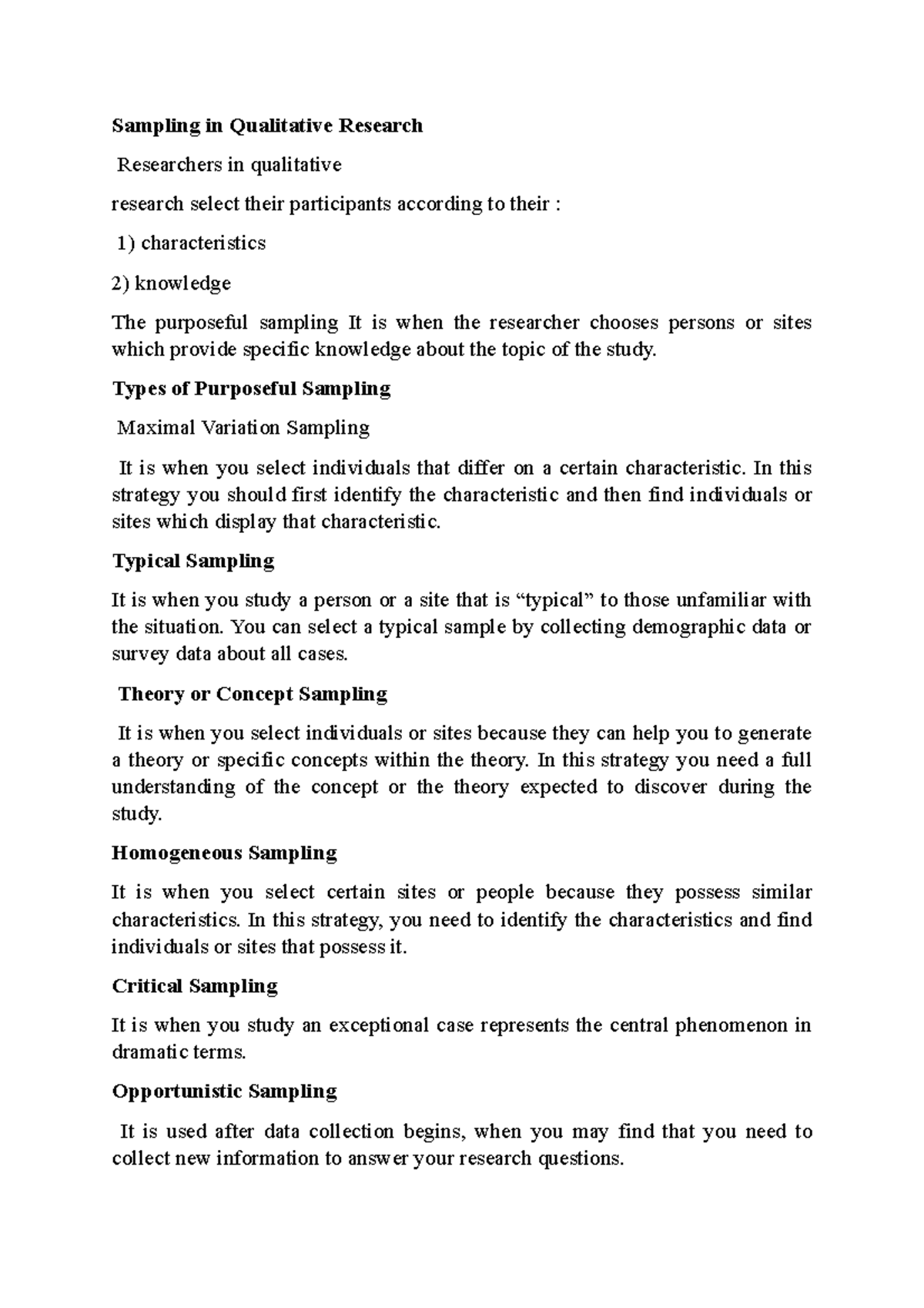 Sampling in Qualitative Research - Sampling in Qualitative Research ...