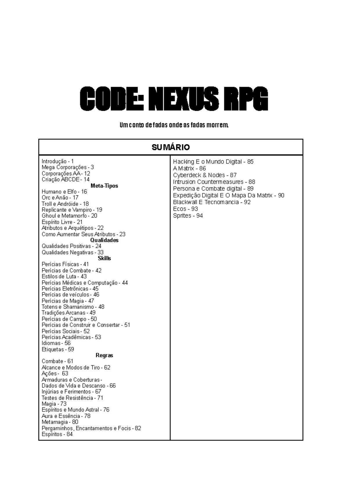 The Code Nexus - Uau - CODE: NEXUS RPG Um conto de fadas onde as fadas ...
