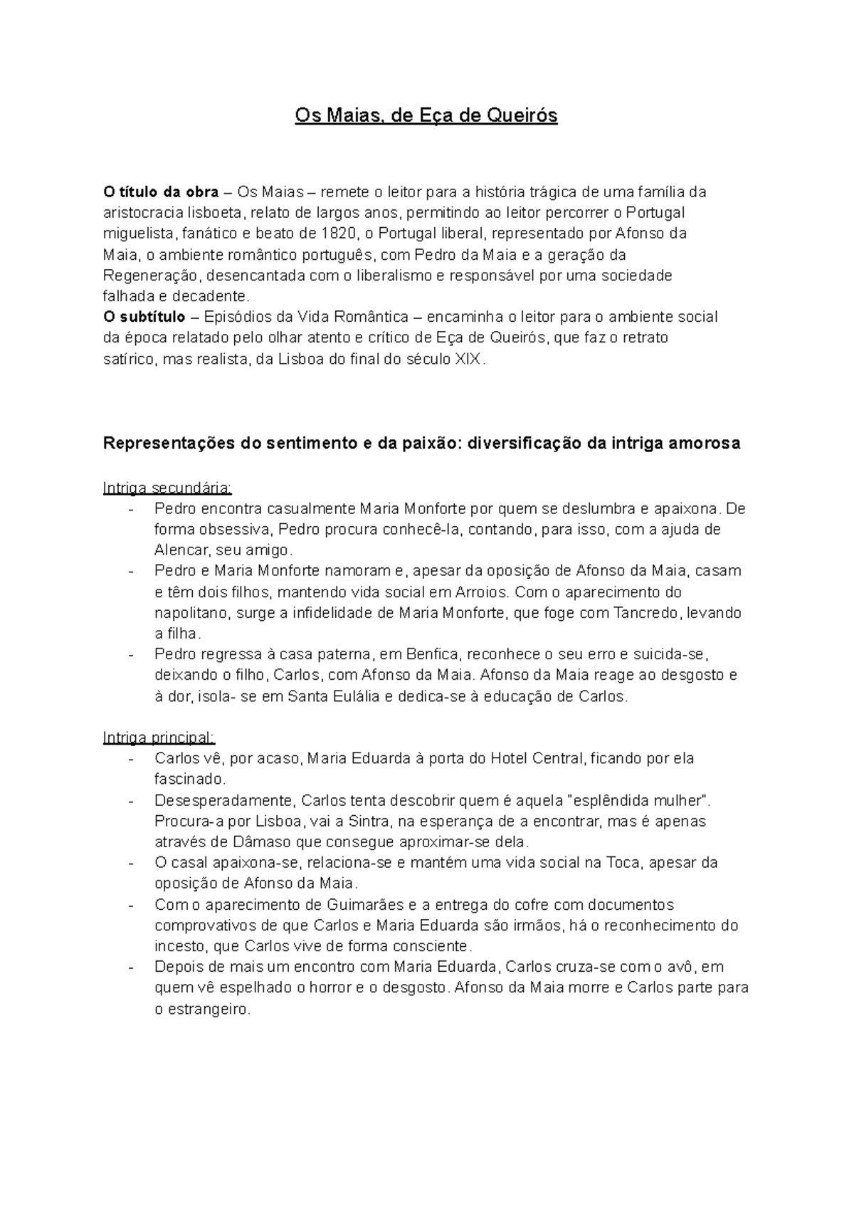 Os Maias, de Eça de Queirós - Os Maias, de Eça de Queirós O título da ...