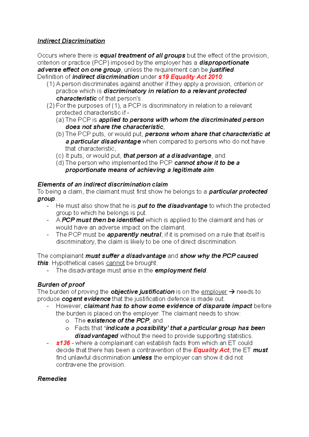 Indirect Discrimination - Indirect Discrimination Occurs where there is ...