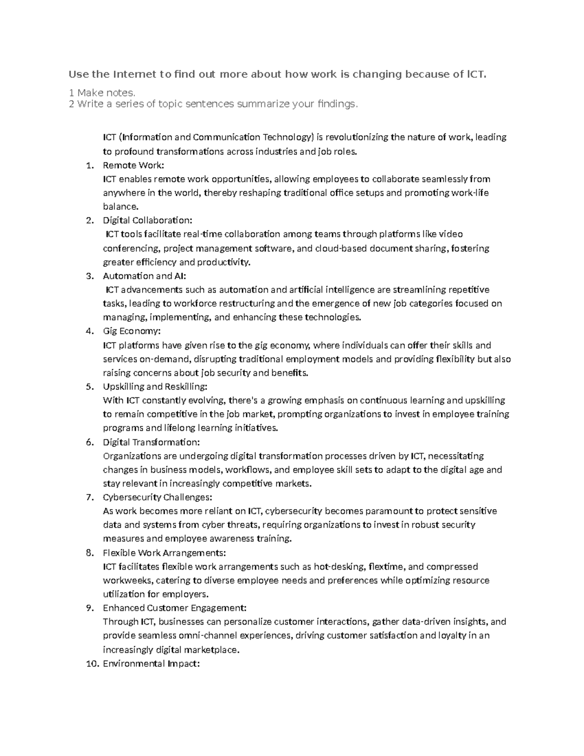 Writting LMS - Use the Internet to find out more about how work is ...