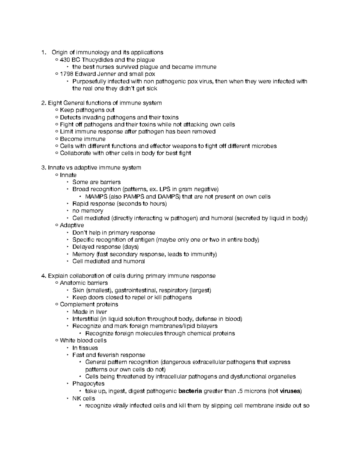 Mic notes test 3 - Intro to Microbes and Immune System course with 4 ...