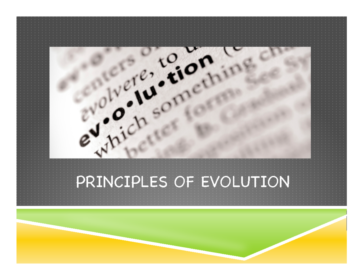 Evolution and Natural Selection Notes - PRINCIPLES OF EVOLUTION MERRIAM ...