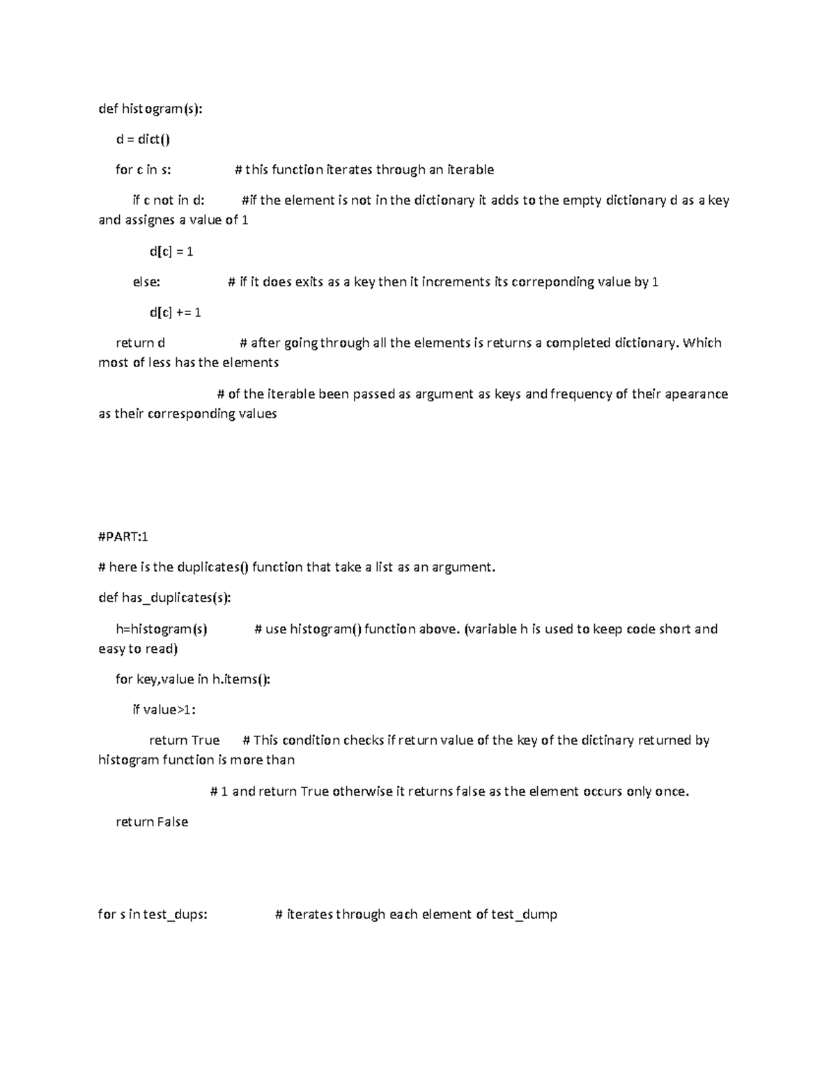 P.A Unit 7 - Programming Assignment Unit 7 - def histogram(s): d = dict ...