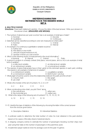 MMW Prelimss - set - MMW PRELIMS NOTES Why do we need to study ...