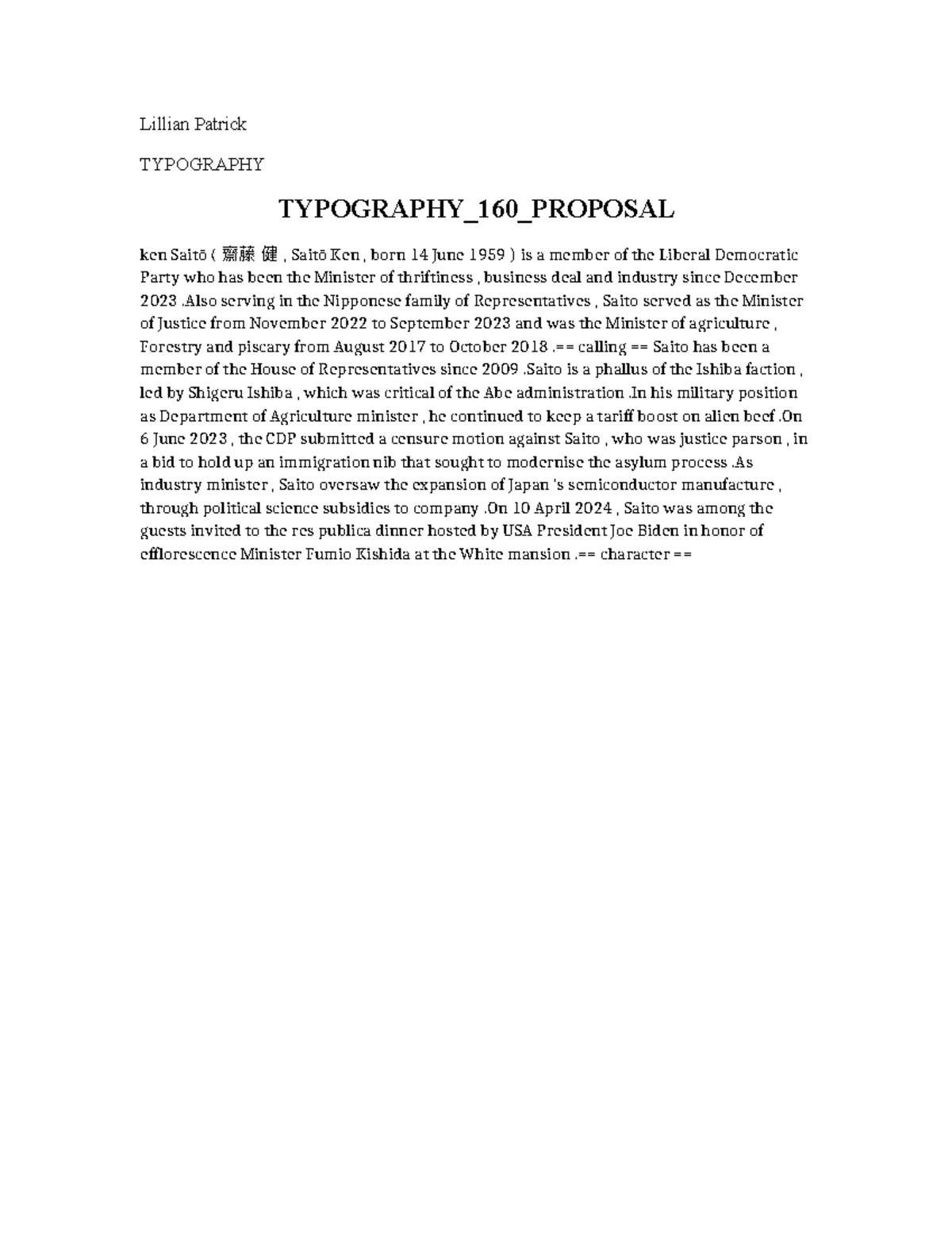 Typography 160 Proposal - Lillian Patrick TYPOGRAPHY TYPOGRAPHY_160 ...