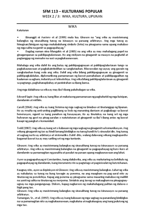 WEEK 4 AND 5 Lecture Notes ON Kulturang Popular (20240904152745) - Ano ...