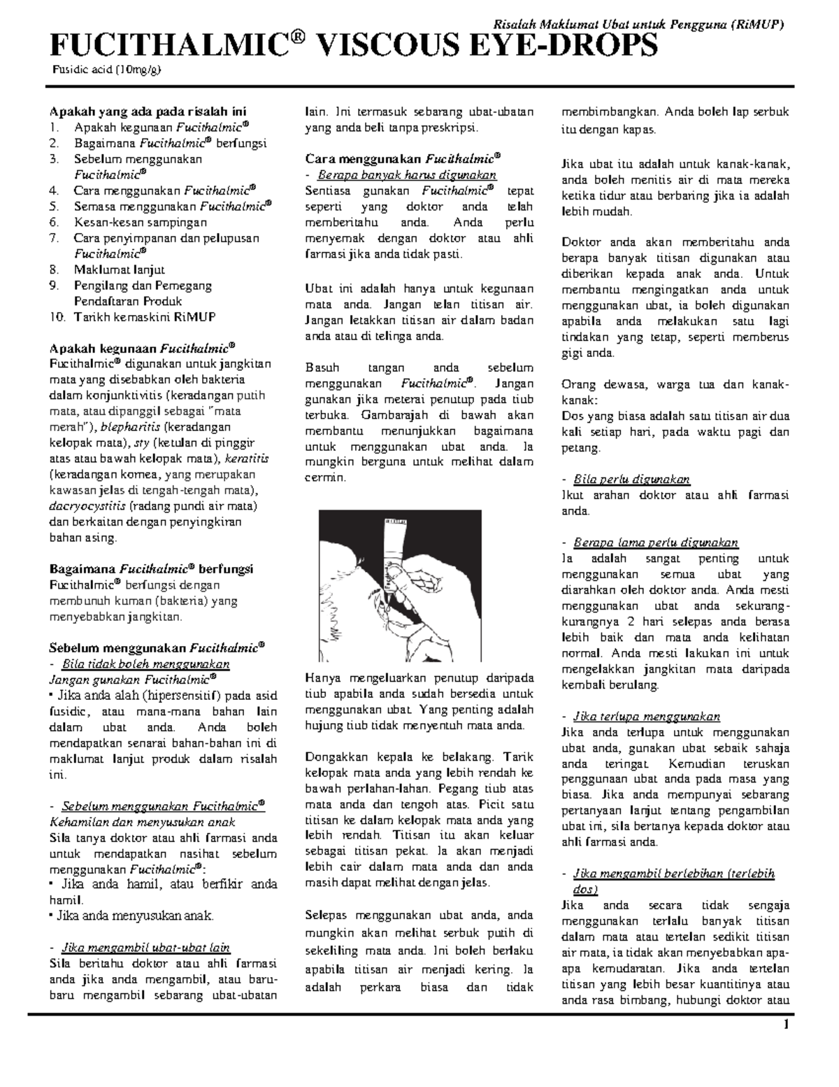 Fucithalmic Viscous Eye Drops Fusidic Acid DKSH Malaysia Sdn Bhd ...