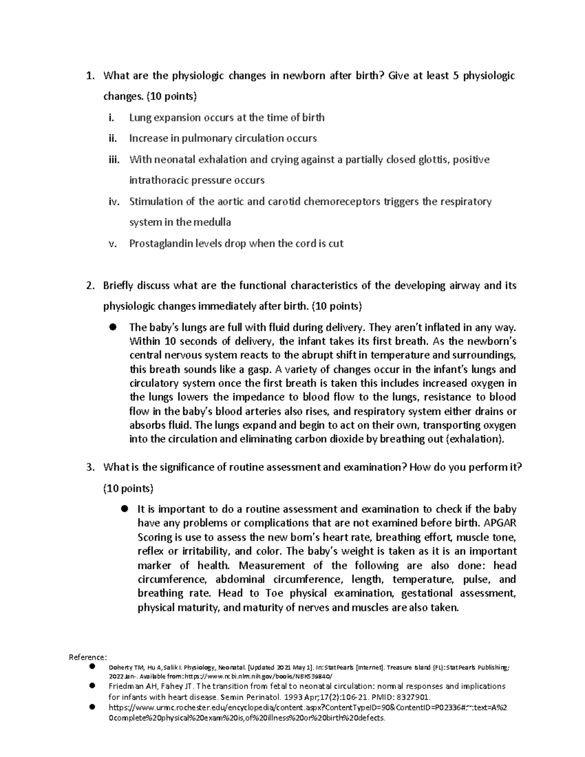 Neonatal vs. fetal physiology - Reference: Doherty TM, Hu A, Salik I ...