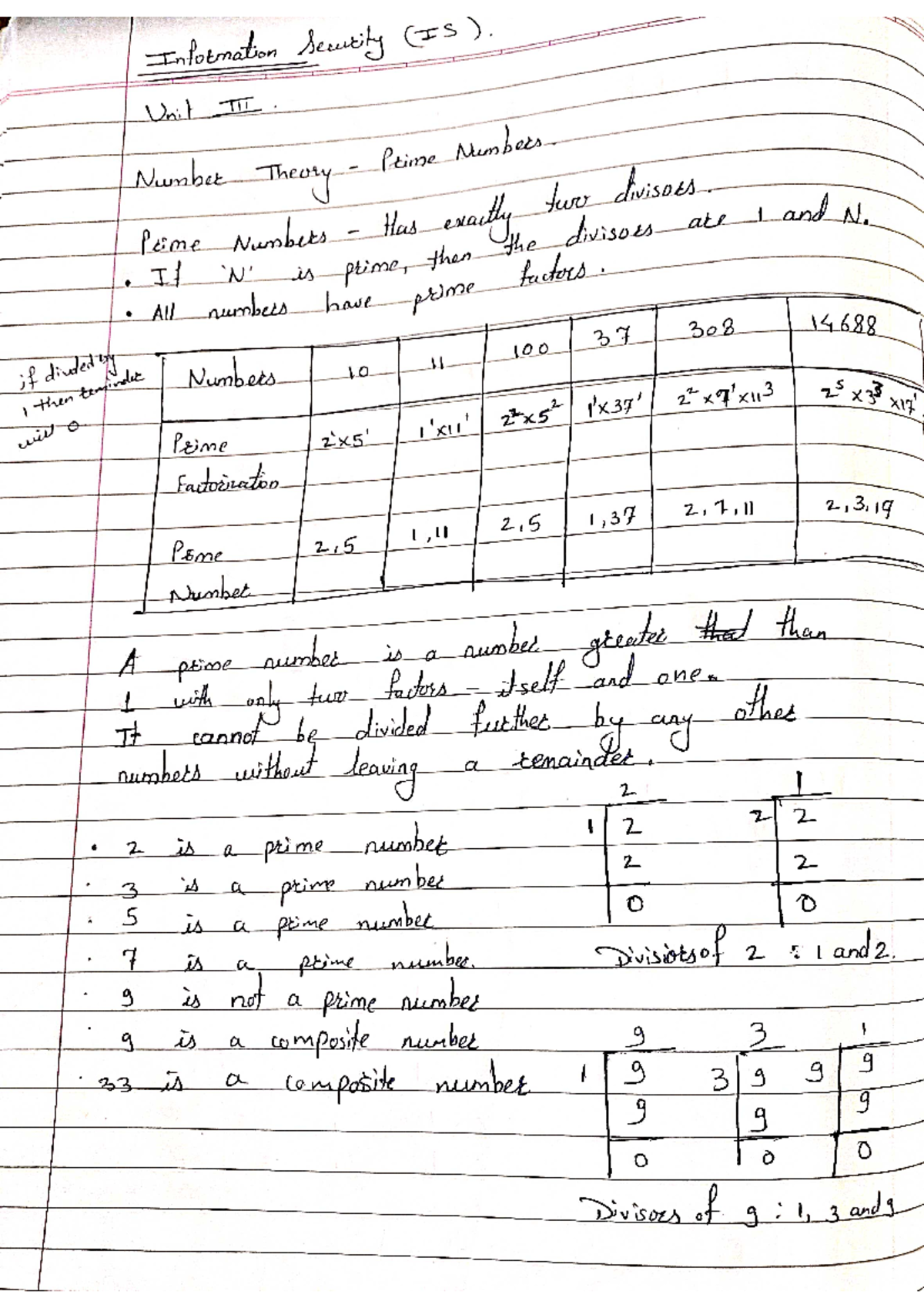 IS Handwritten Notes Unit 3 - Information Security (IS ). Unit Number ...