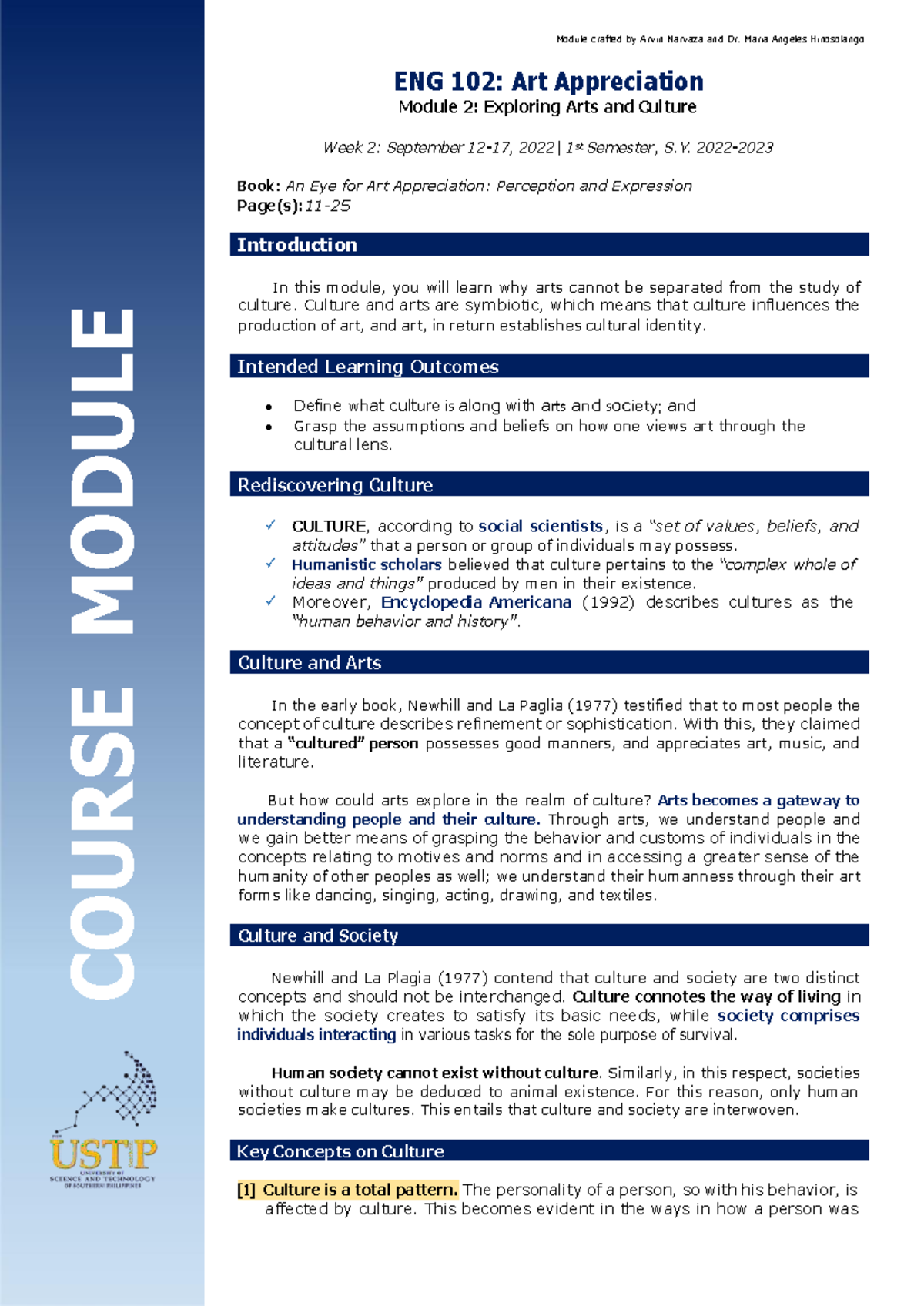 Module 2 Exploring Arts and Culture - COURSE MODULE ENG 102: Art ...
