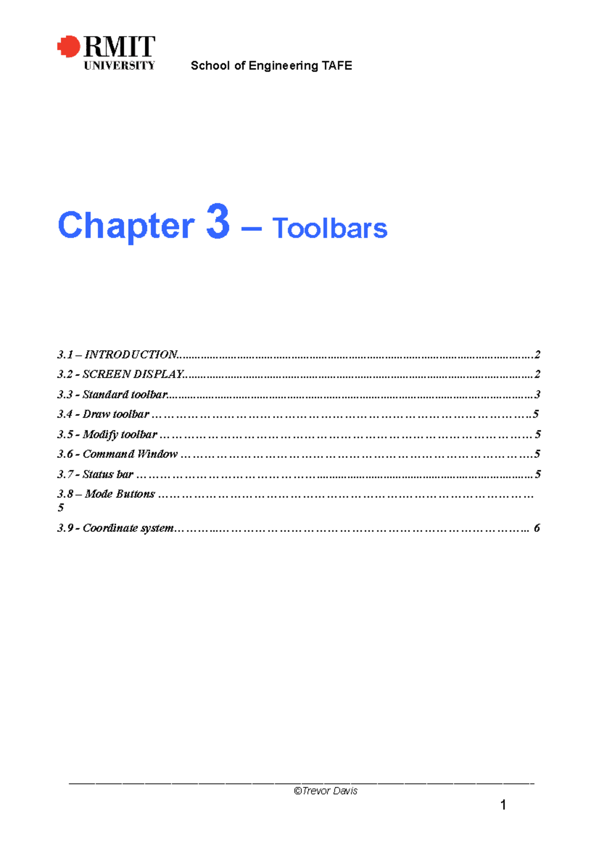 CH 3 - Toolbars - AutoCAD Notes - Chapter 3 – Toolbars 3 – - Studocu