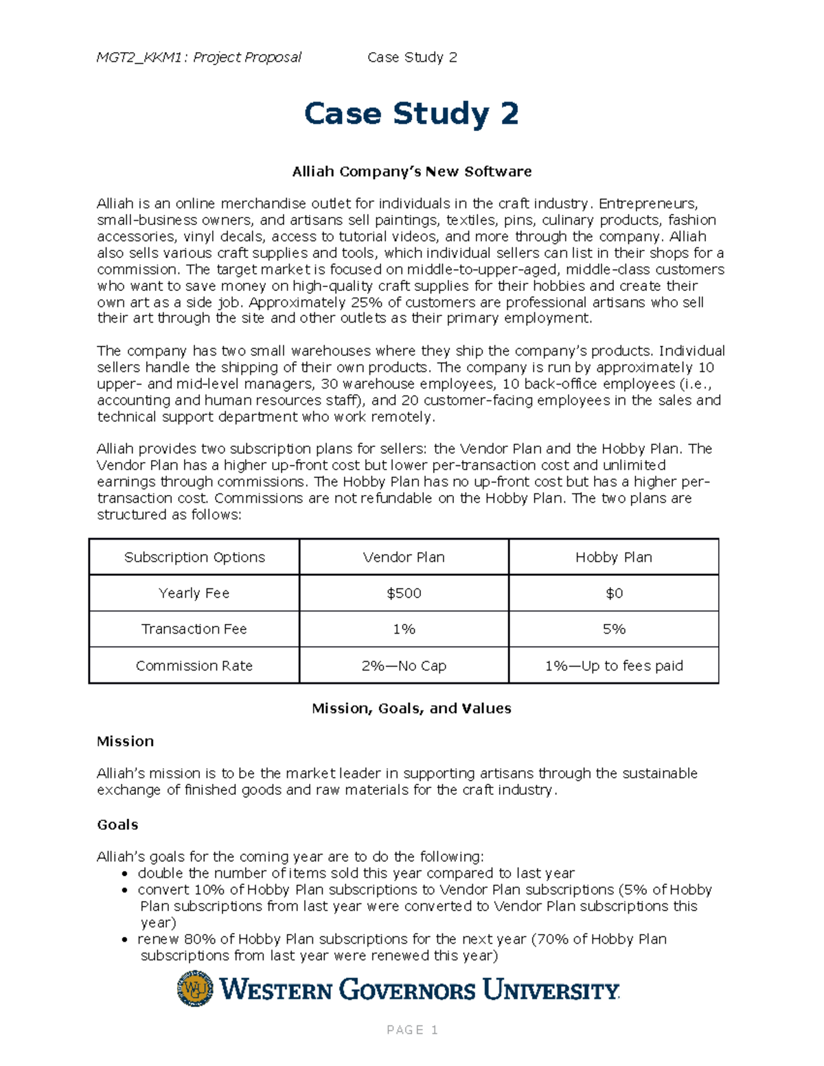 Task 1 Case 2 v2 - MGT2_KKM1: Project Proposal Case Study 2 Case Study ...