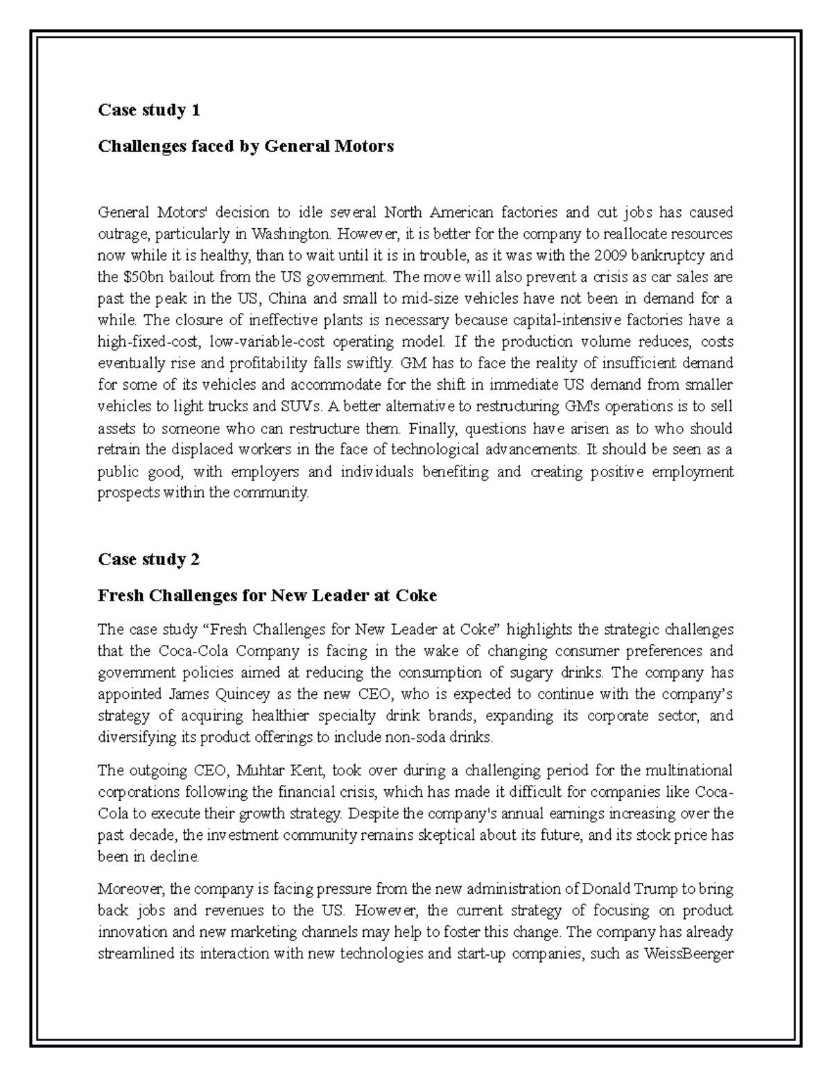 Case studies - ...... - Project management - UOL - Studocu