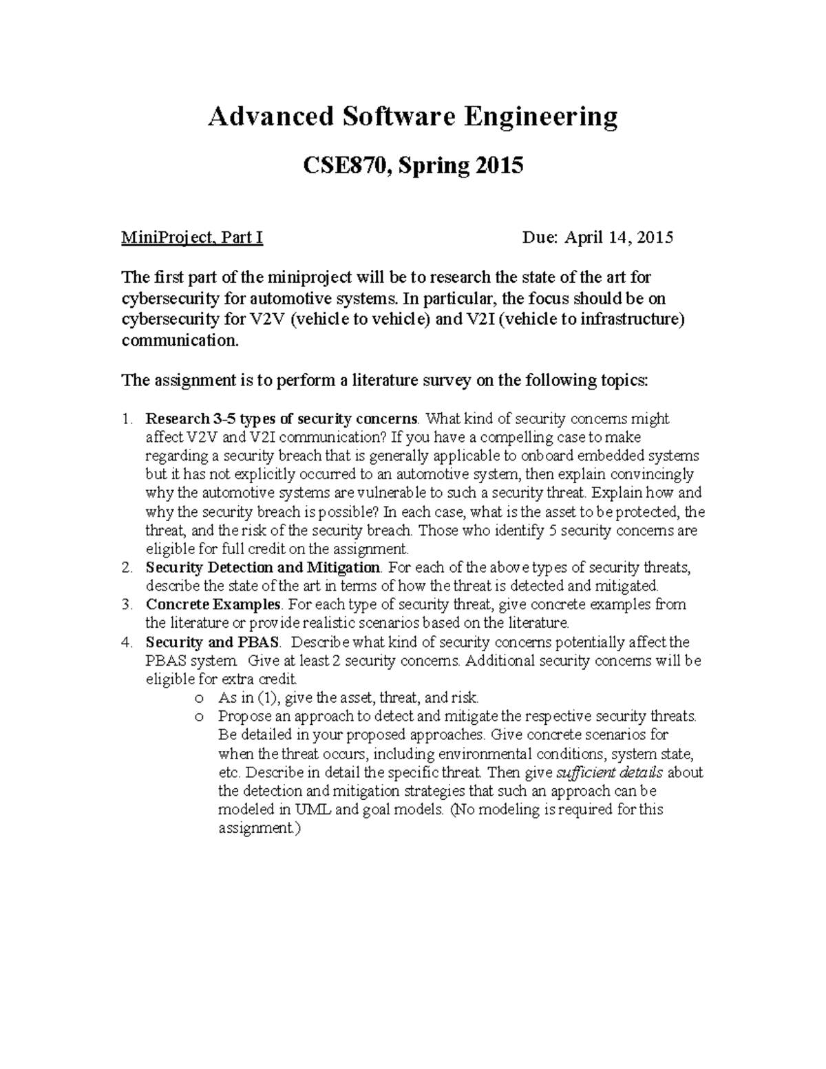 Mini project - part 1, cyber security automotive - Advanced Software ...