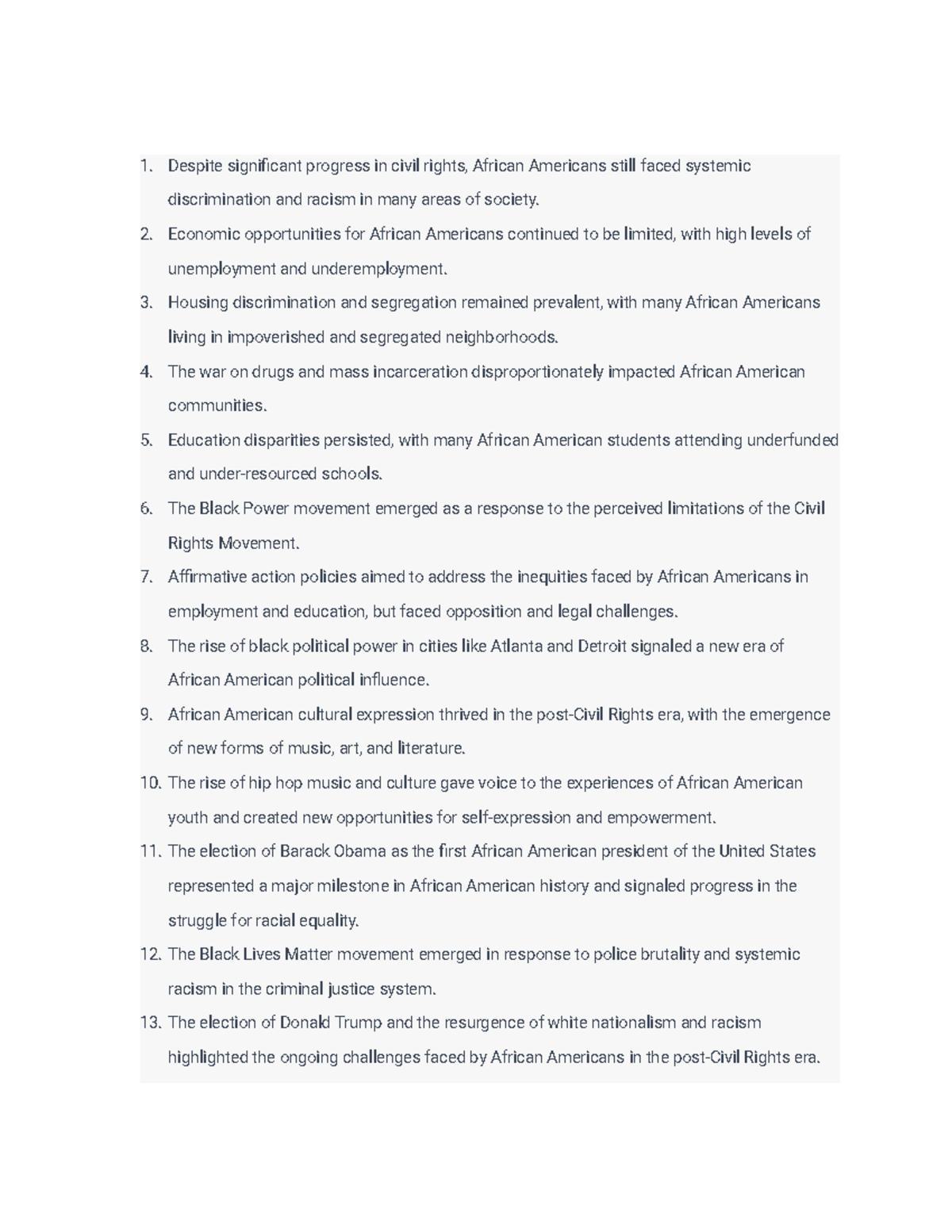 Analyzing the challenges and opportunities of African Americans in the ...