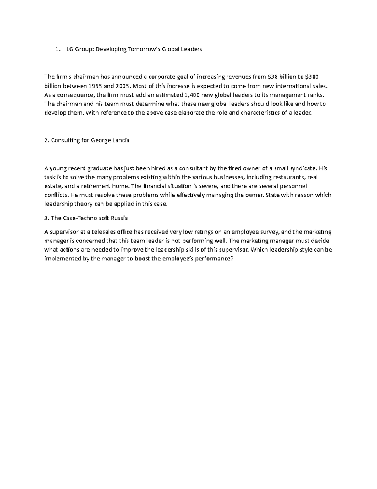 HRM Cases MAIN - case study practice question on Human Resource ...