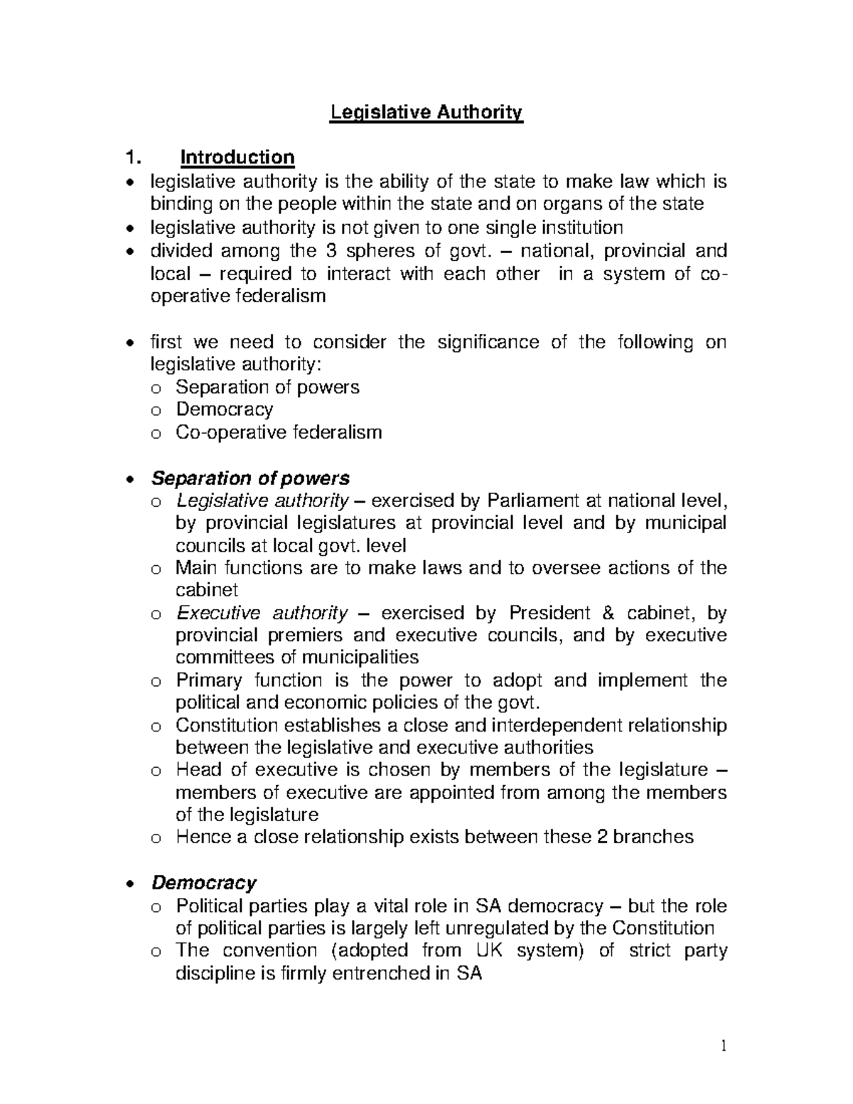 Structure of states and Legislature - Legislative Authority ...