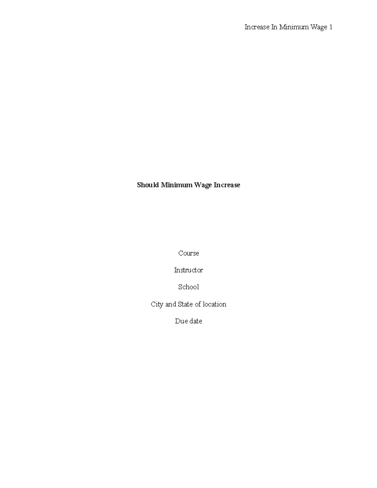 Should Minimum Wage Increase - Should Minimum Wage Increase Course ...