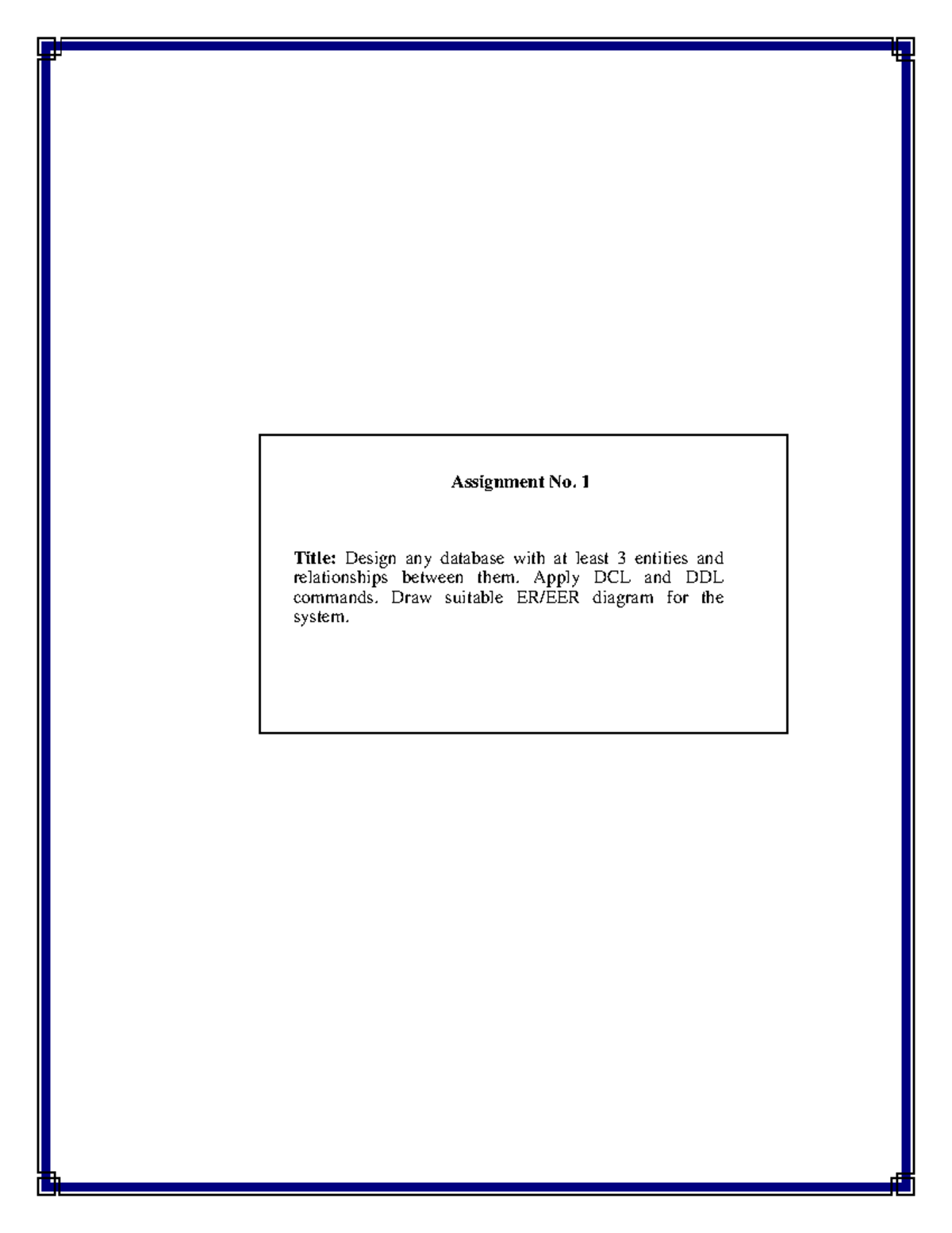 Dbmsl Lab Manual Title Design Any Database With At Least 3 Entities And Relationships Between