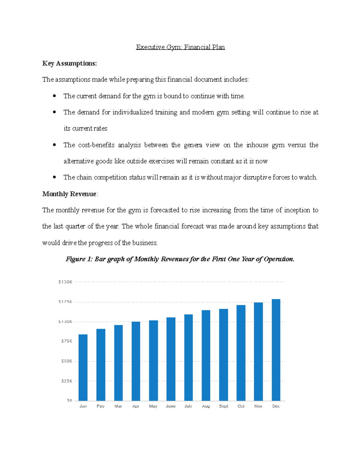 Executive Gym Financial Plan Abhinav - Executive Gym: Financial Plan ...