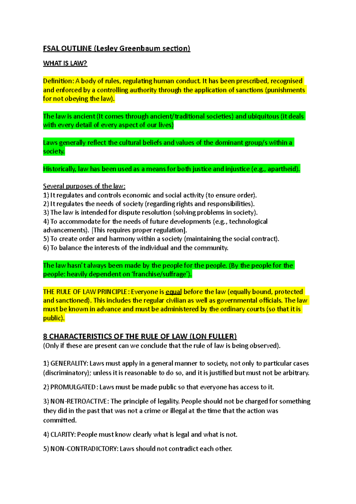 1 WHAT IS LAW What Is Law FSAL OUTLINE Lesley Greenbaum Section WHAT IS LAW Definition 1-what-is-law-what-is-law-fsal-outline-lesley-greenbaum-section-what-is-law-definition