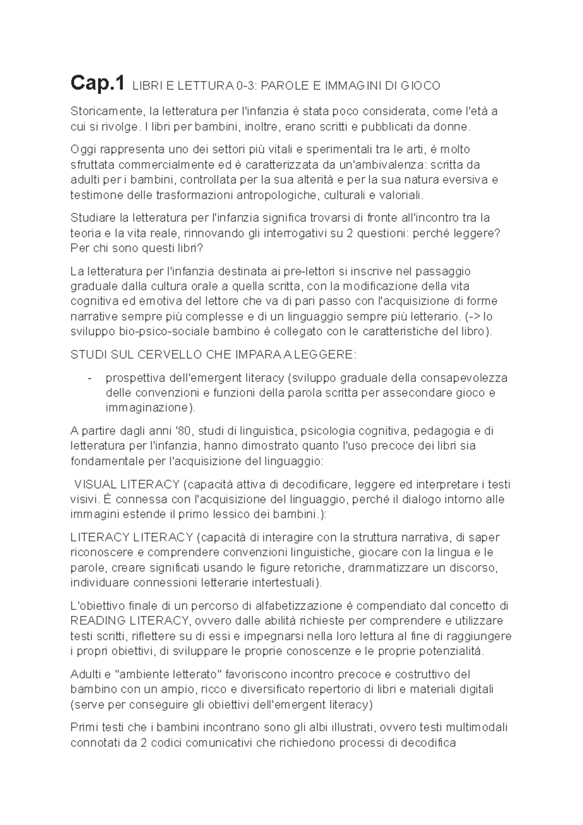 Letteratura per l'infanzia barsotti - Cap LIBRI E LETTURA 0-3: PAROLE E IMMAGINI DI GIOCO - Studocu