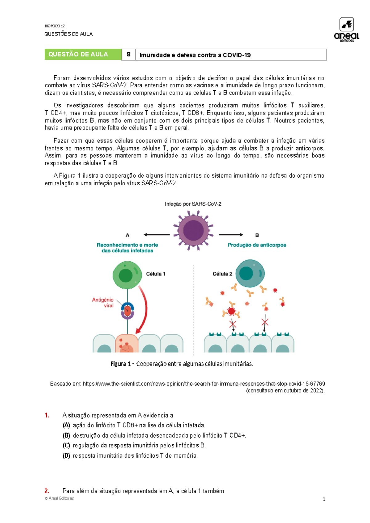 Ficha 8 Biologia - BIOFOCO 12 QUESTÕES DE AULA QUESTÃO DE AULA 8 ...