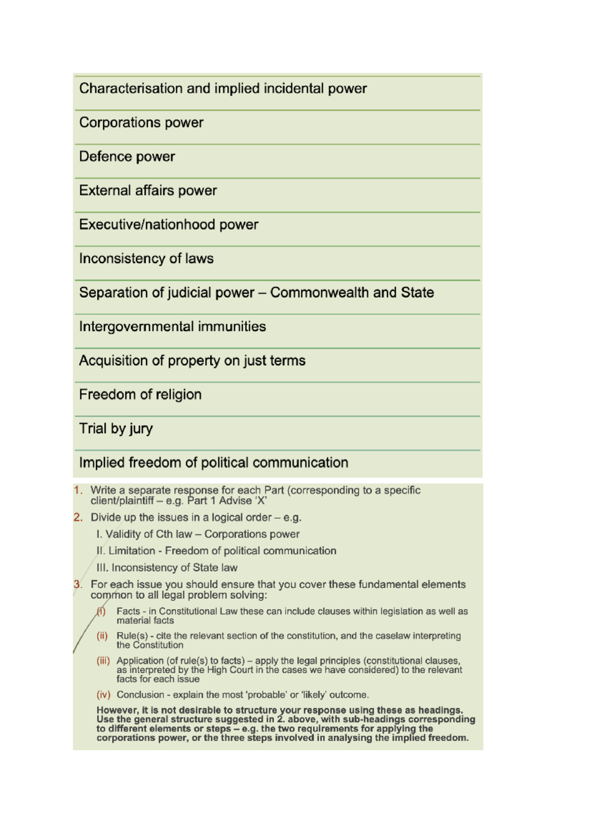 Constitutional Exam Prep - How to Answer a Problem Step 1 ...