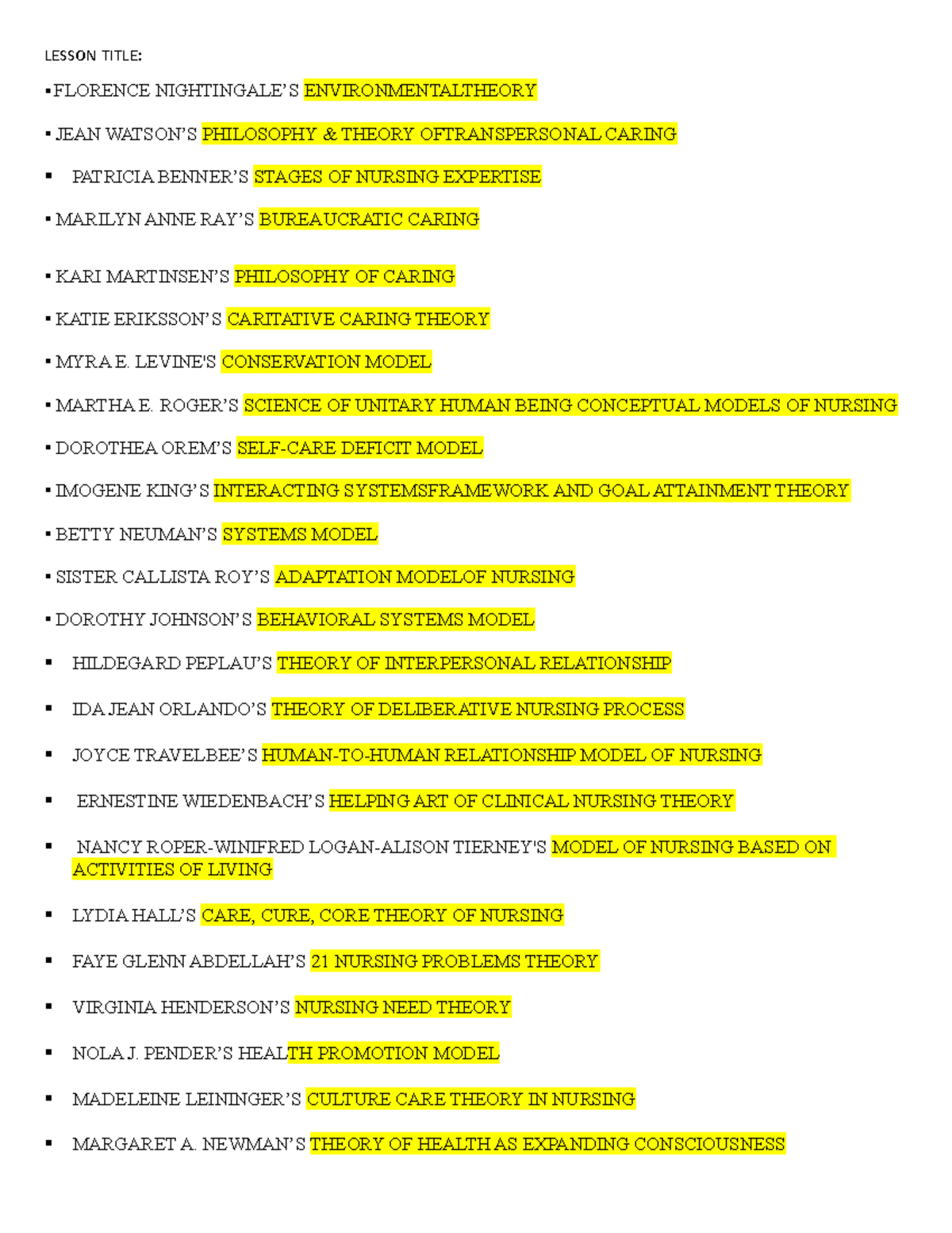 TFN Theorists - ALL THEORIST - LESSON TITLE: FLORENCE NIGHTINGALE’S ...