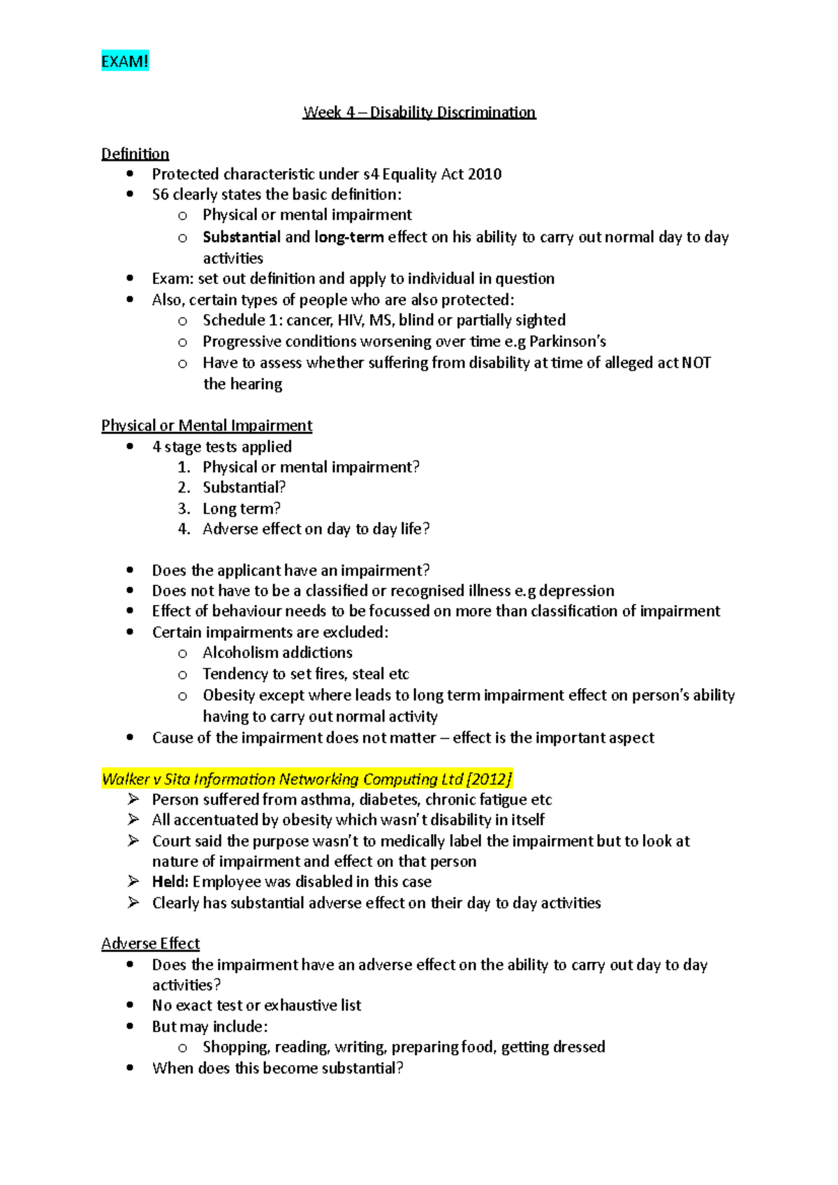 Disability Discrimination - Week 4 – Disability Discrimination ...