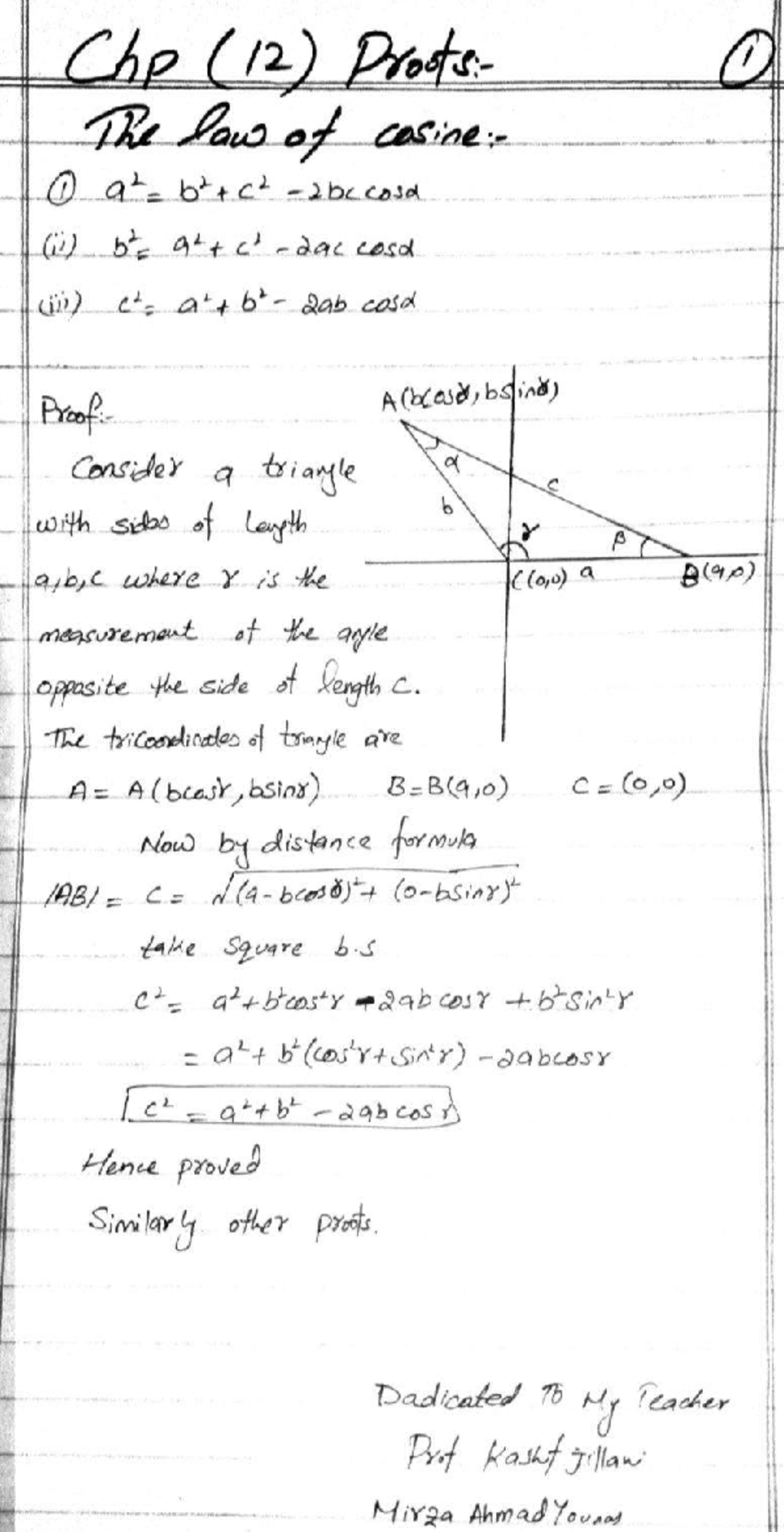 Ch12 formula proofs fsc part1 - bs mathmatics - Studocu