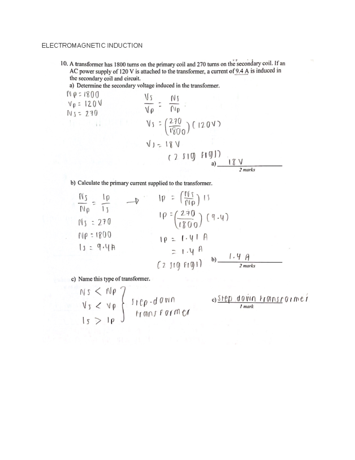 Induction - homework - PHYS 1301 - ELECTROMAGNETIC INDUCTION - Studocu