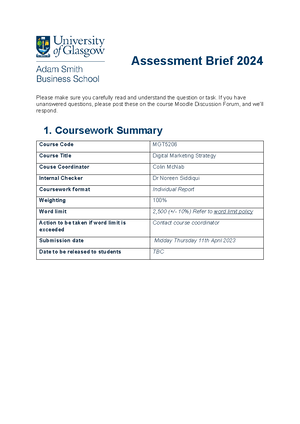 Student Assessment Brief-MM MGT5173 2023.24 - Assessment Brief 2023 ...