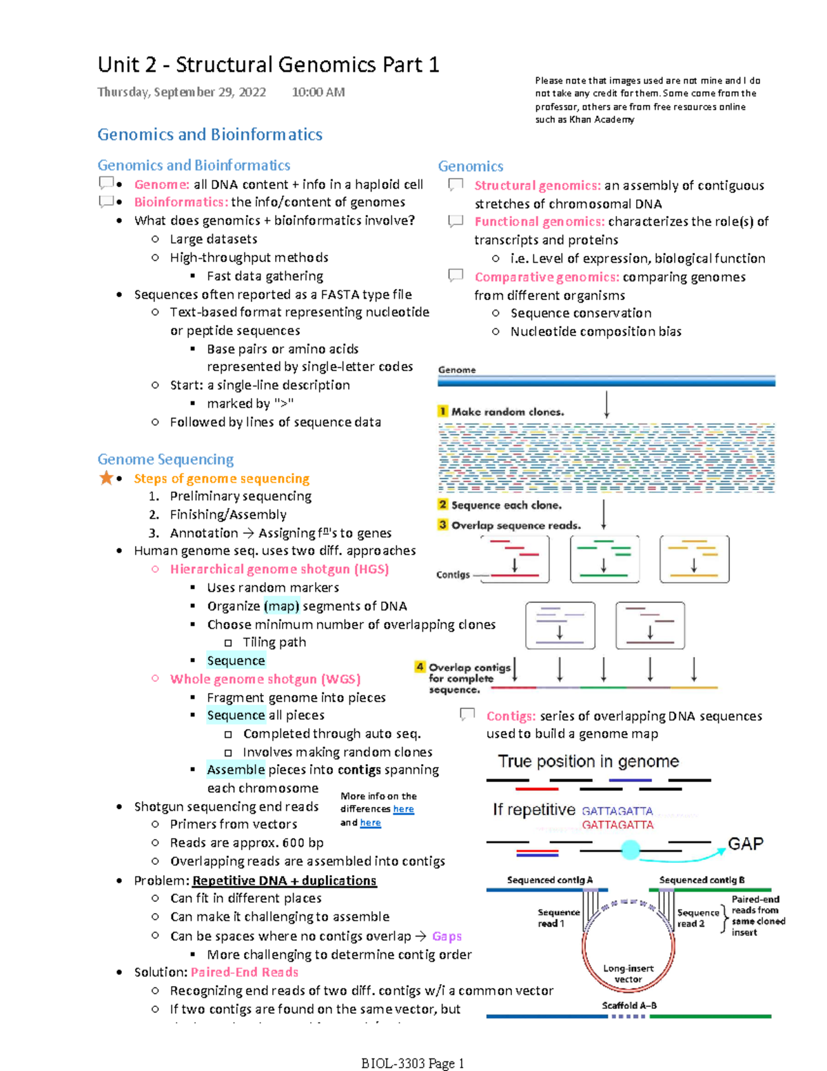Unit 2 - Structural Genomics Part 1 - Genomics and Bioinformatics ...