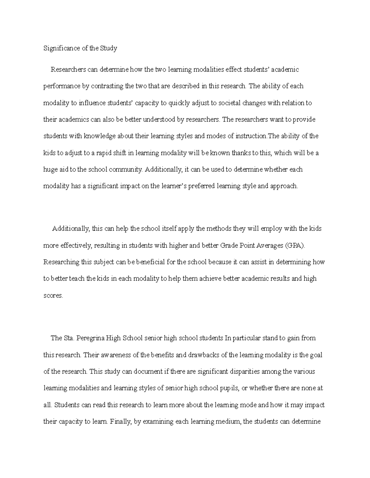 Significance of the Study - Significance of the Study Researchers can ...