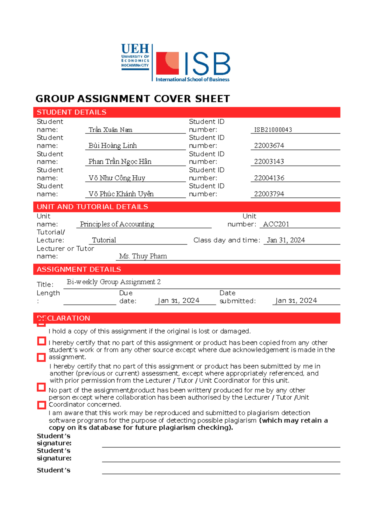 PA-Biweekly-W3 - đăng để lấy premium - GROUP ASSIGNMENT COVER SHEET ...