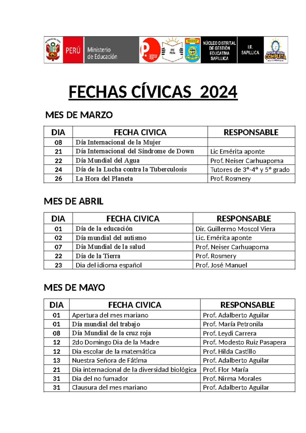 Fechas Cívicas 2024 - FECHAS CÍVICAS 2024 MES DE MARZO DIA FECHA CIVICA ...