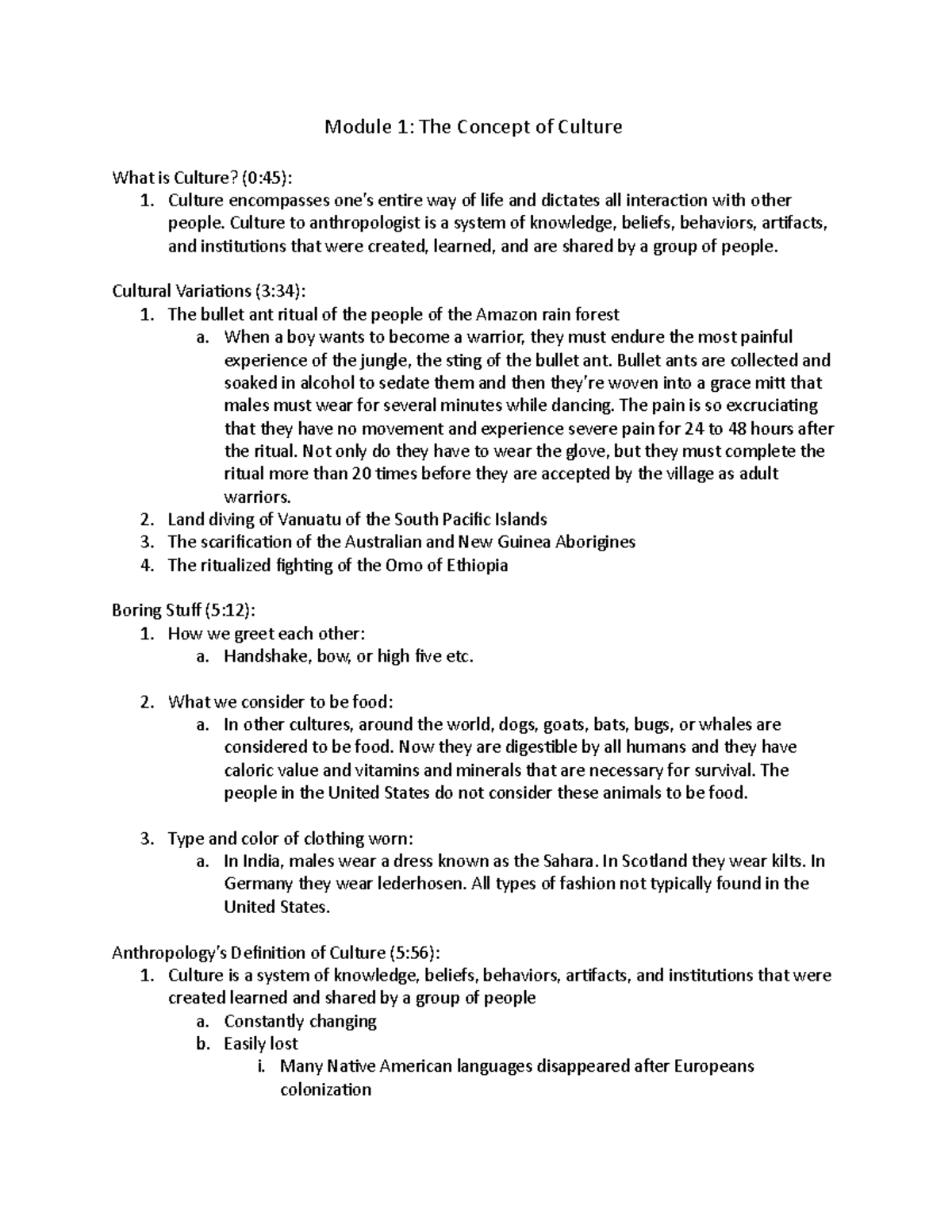 Module 1 The Concept of Culture - Module 1: The Concept of Culture What ...