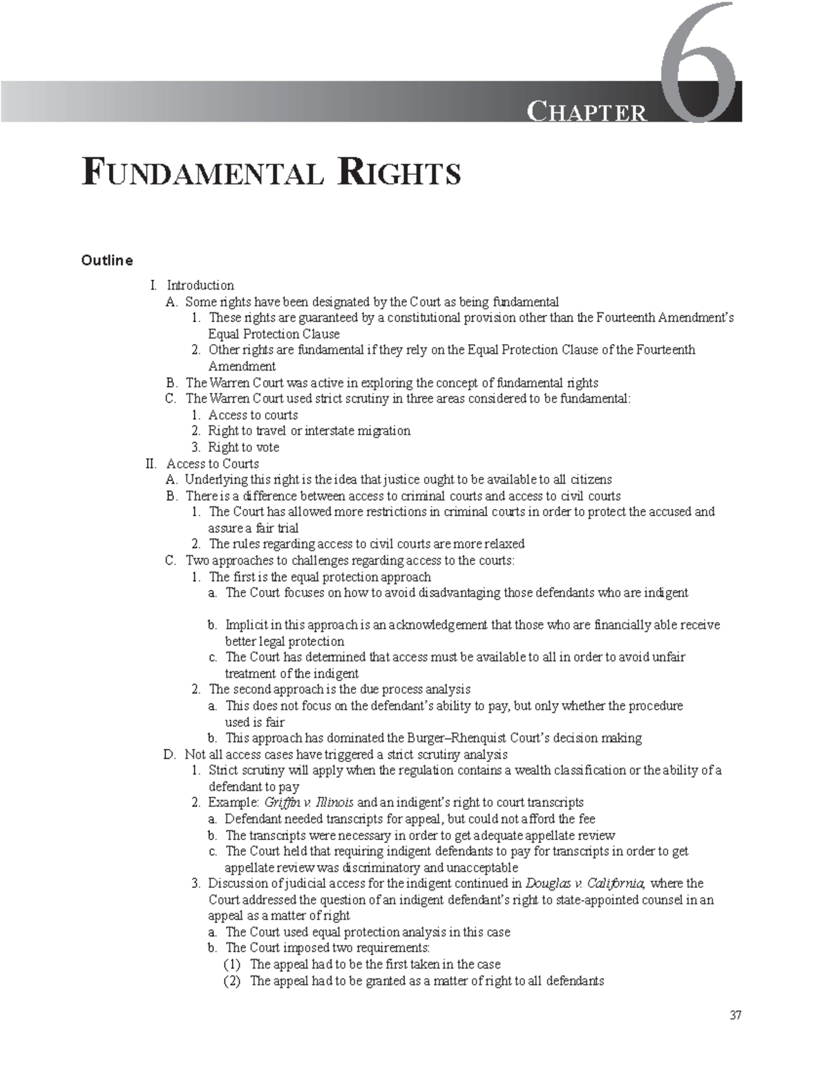 Ch06 Fundamental Rights - FUNDAMENTAL RIGHTS Outline I. Introduction A ...