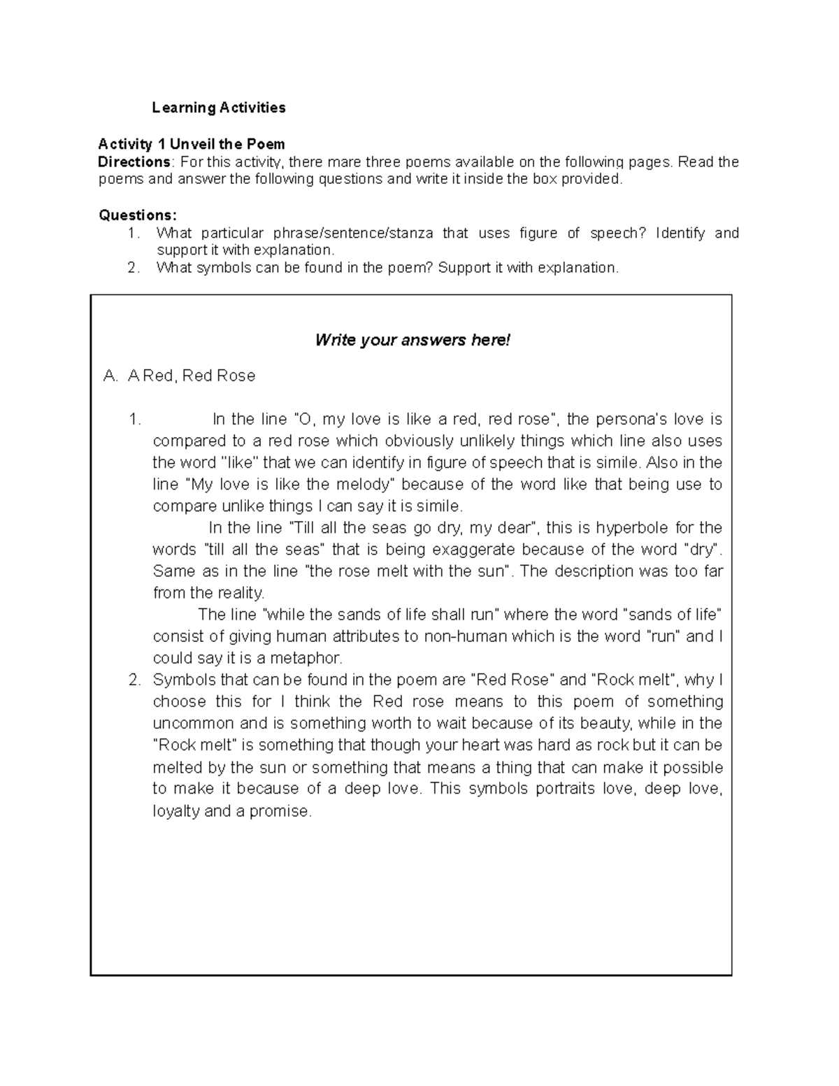 4 unit - School purposes - Learning Activities Activity 1 Unveil the ...