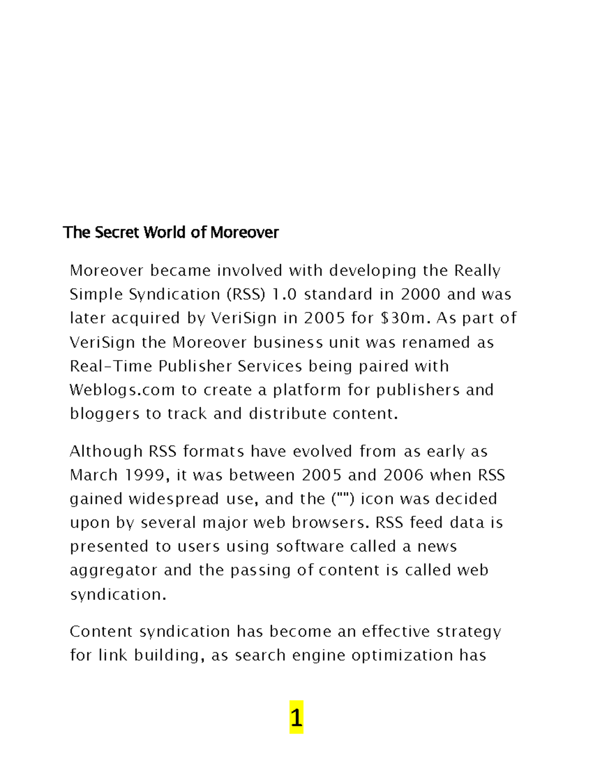 The Secret World of Moreover - The Secret World of Moreover Moreover ...