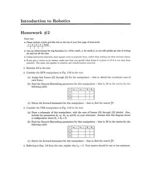 Introduction to Robotics Mechanics and Control Assignment 1 - ENGR6411 ...