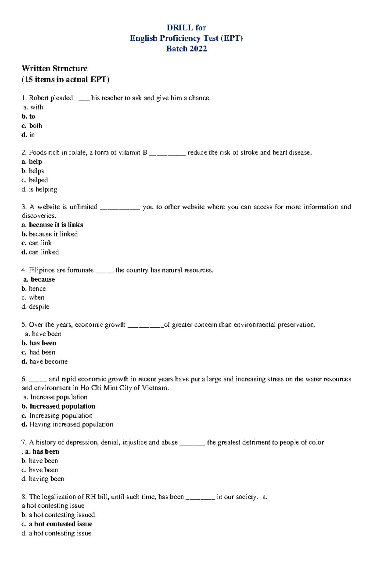 1672729449152 EPT JUNE to October - DRILL for English Proficiency Test ...