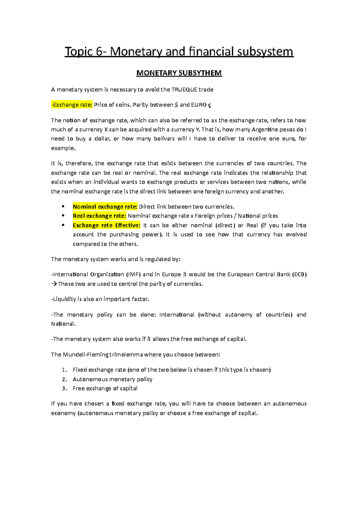 Unit 11 Comparative Economic Systems - Topic 6- Monetary and financial ...